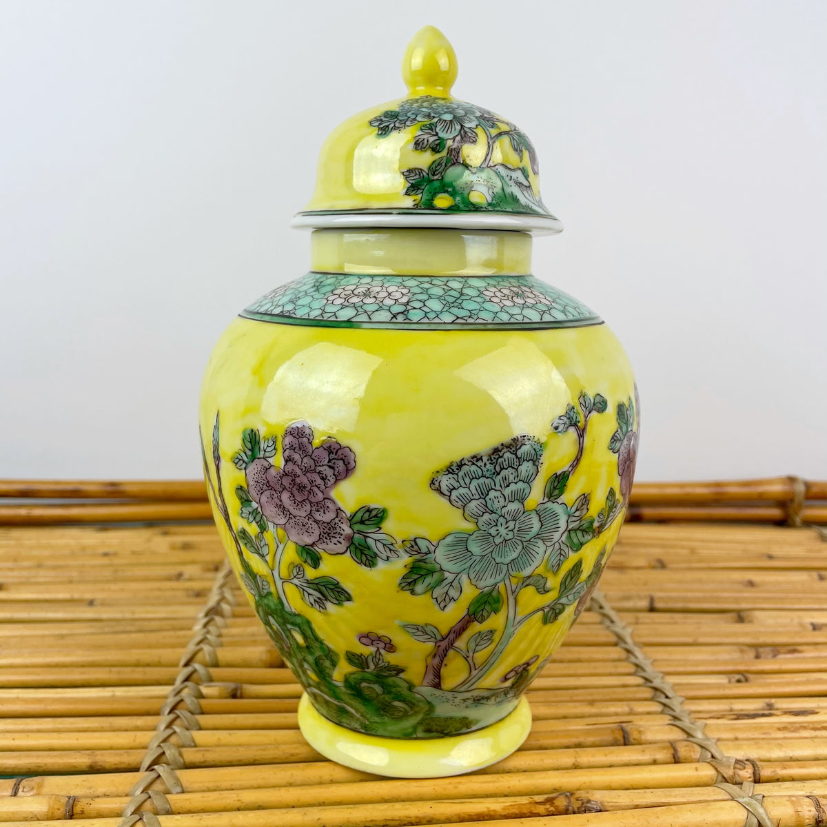 yellow floral temple jar – old soul goods